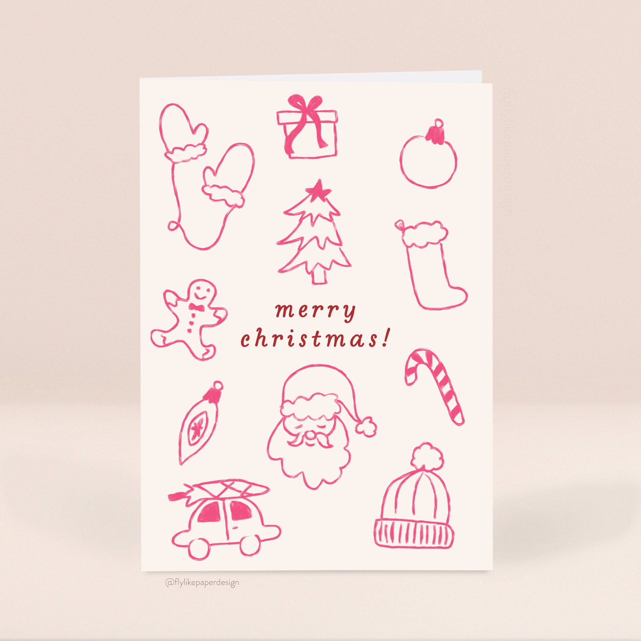 Christmas Doodles Christmas Card – Fly Like Paper Design Shop