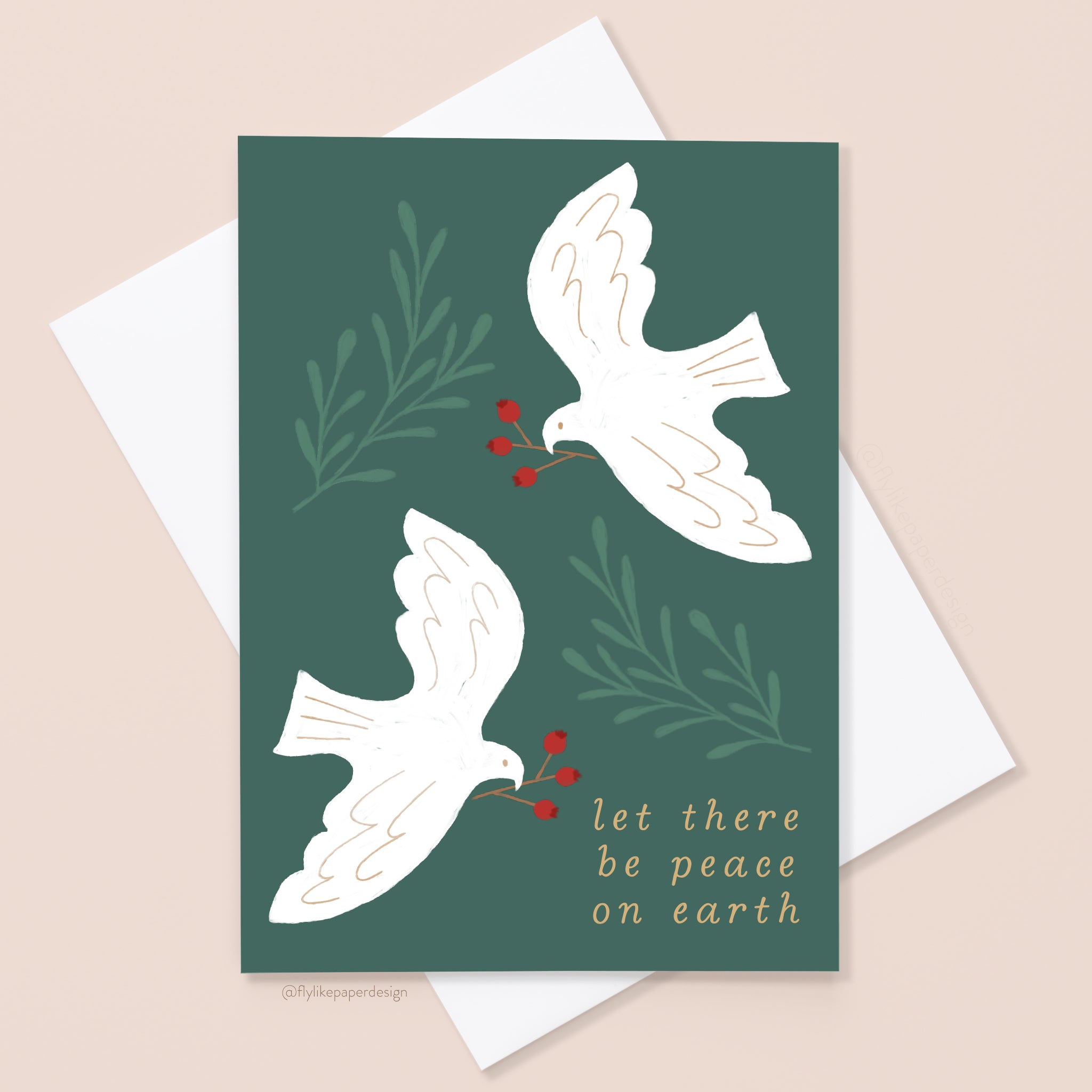 Peace Doves Christmas Card – Fly Like Paper Design Shop